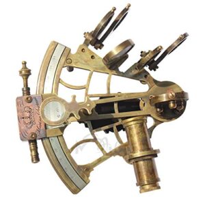 MARINE ART HANDICRAFTS '' Brass Sextant with Compass for Birthday, Wedding, Baptism, Mother's Day, Father's Day, Partner, Best Man, Anniversary, Farewell, Graduation, C-3082