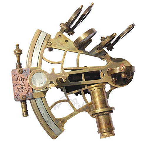 MARINE ART HANDICRAFTS '' Brass Sextant with Compass for Birthday, Wedding, Baptism, Mother's Day, Father's Day, Partner, Best Man, Anniversary, Farewell, Graduation, C-3082