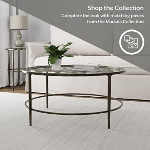 Hillsdale Marsala Metal Coffee Table, Gray with Brown Rub