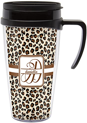 RNK Shops Leopard Print Acrylic Travel Mug with Handle (Personalized)