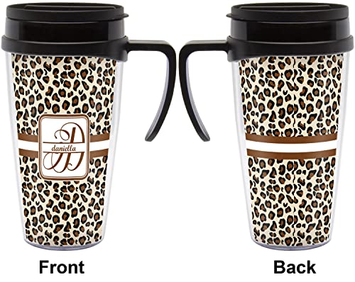 RNK Shops Leopard Print Acrylic Travel Mug with Handle (Personalized)