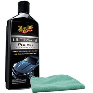 meguiars ultimate polish pre-wax glaze (16 oz) bundle with microfiber cloth (2 items)