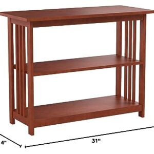 Mission Under Window Bookshelf with 2 Shelves, Cherry