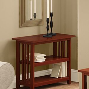 Mission Under Window Bookshelf with 2 Shelves, Cherry