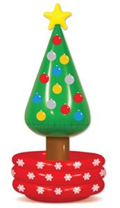 beistle inflatable christmas tree cooler, 4’ 8” x 26” holds approx. 24 12 oz. cans - inflatable cooler for parties, drink containers, beverage cooler, christmas inflatable, holiday decorations