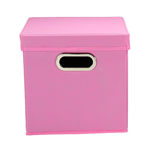 Household Essentials Cube Set with Lids, Pink, 2-Pack