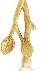 Elegance Golden Vine Salad Server Set, 12-Inch, Silver Gold