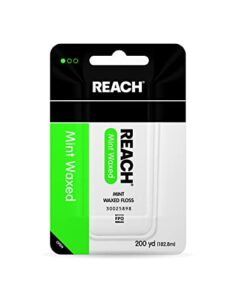 reach dental floss, waxed, mint, 200 yard (pack of 4)