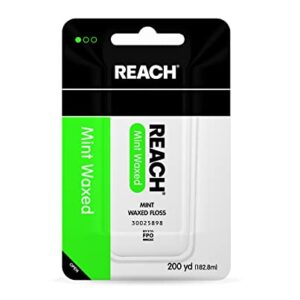 Reach Dental Floss, Waxed, Mint, 200 Yard (Pack of 4)