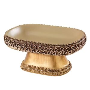 avanti linens braided medallion gold and rattan resin soap dish