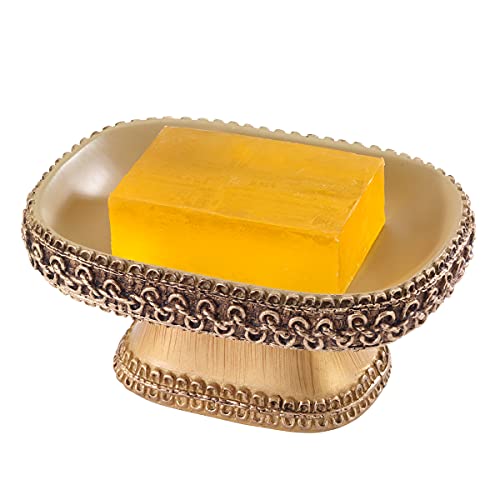 Avanti Linens Braided Medallion Gold and Rattan Resin Soap Dish