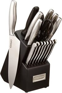 cuisinart c77ss-17p 17-piece artiste collection cutlery knife block set, stainless steel