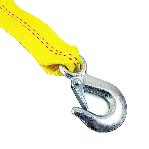 HFS (R) 2" X 30', 4.5 Ton 2 Inch X 30 Ft. Polyester Tow Strap Rope 2 Hooks 10,000lb Towing Recovery