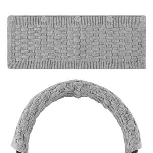 geekria knit fabric headband cover compatible with sony wh-1000xm5, wh-1000xm4, wh-1000xm3, beats studio 3, studio 2.0 headphones, head cushion pad protector, replacement repair part, sweat cover