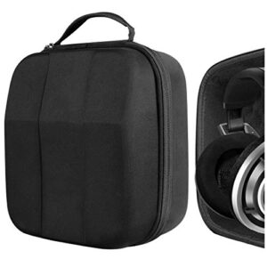 geekria shield case for large sized over-ear headphones, replacement protective hard shell travel carrying bag with cable storage, compatible with beyerdynamic dt880pro, akg k701 headsets (black)