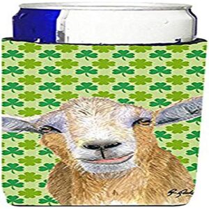 caroline's treasures rdr3025muk goat st patrick's day ultra hugger for slim cans can cooler sleeve hugger machine washable drink sleeve hugger collapsible insulator beverage insulated holder