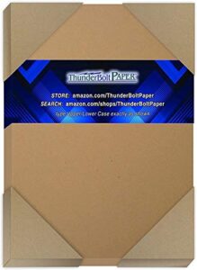 100 brown kraft fiber 80# cover paper sheets - 5" x 7" (5x7 inches) photo|card|frame size - rich earthy color with natural fibers - 80lb/pound cardstock - smooth finish