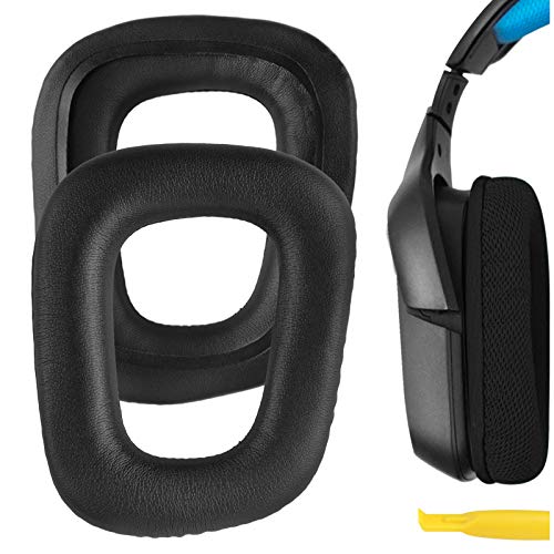 Geekria QuickFit Replacement Ear Pads for Logitech G35, G930, G430, F450 Headphones Ear Cushions, Headset Earpads, Ear Cups Cover Repair Parts (Black)