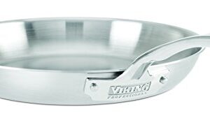 Viking Culinary Professional 5-Ply Stainless Steel Fry Pan, 12 Inch, Ergonomic Stay-Cool Handle, Dishwasher, Oven Safe, Works on All Cooktops including Induction