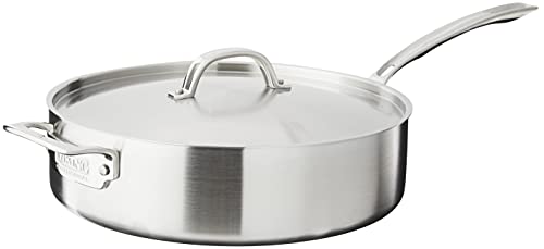 Viking Culinary Professional 5-Ply Stainless Steel Sauté Pan, 6.4 Quart, Silver