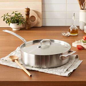 Viking Culinary Professional 5-Ply Stainless Steel Sauté Pan, 6.4 Quart, Silver