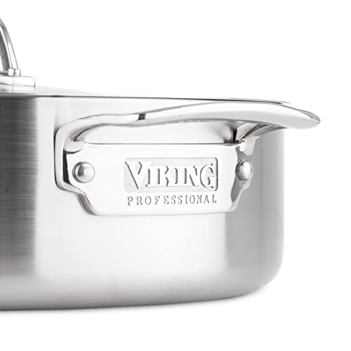 Viking Culinary Professional 5-Ply Stainless Steel Sauté Pan, 6.4 Quart, Silver