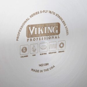 Viking Culinary Professional 5-Ply Stainless Steel Nonstick Fry Pan, 8 Inch, Ergonomic Stay-Cool Handle, Dishwasher, Oven Safe, Works on All Cooktops including Induction