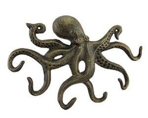 zeckos swimming octopus antique bronze finish decorative wall hook