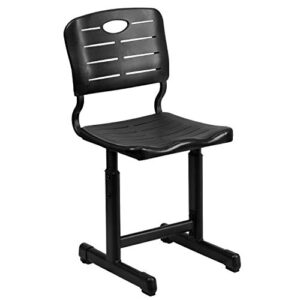 flash furniture adjustable height black student chair with black pedestal frame