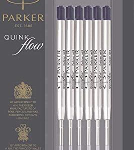 Parker QuinkFlow Ink Refill for Ballpoint Pens, Fine Point, Black Pack of 6 Refills (1782467)