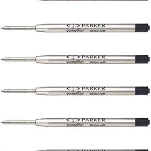 Parker QuinkFlow Ink Refill for Ballpoint Pens, Fine Point, Black Pack of 6 Refills (1782467)