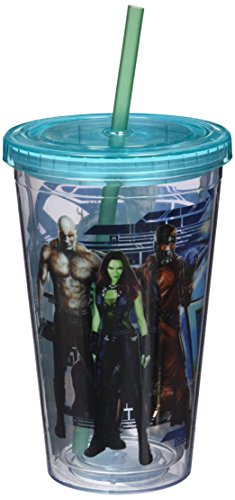 Vandor Marvel Guardians of the Galaxy 18 oz Acrylic Travel Cup with Lid and Straw, Multicolor