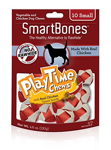 Smart Bones PlayTime Chews, Rawhide Free Dog Chews, Treats for Dogs Made With Real Chicken, 10 Count Small