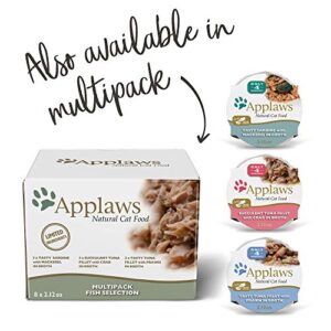 Applaws Natural Wet Cat Food, 18 Pack, Limited Ingredient Food for Cats, Tuna Fillet with Crab in Broth, 2.12oz Pots