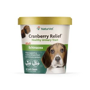 naturvet – cranberry relief plus echinacea – helps support a healthy urinary tract & immune system – 60 soft chews