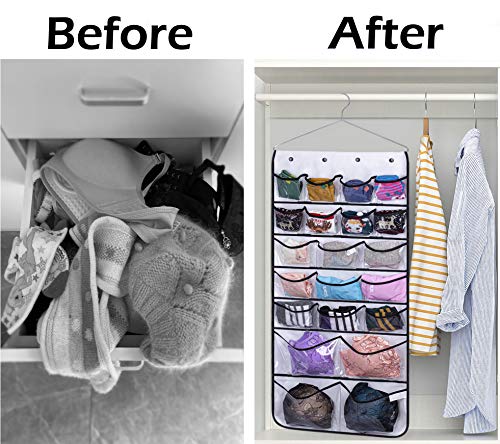 Misslo Hanging Closet Dual-Sided Organizers, 42 Pockets, 38.5 by 17.75-Inch