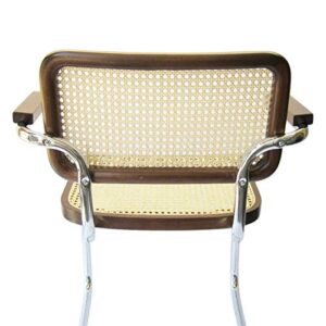 Marcel Breuer Cesca Cane Chrome Arm Chair in Walnut