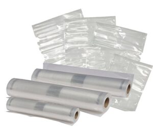 nesco vs-07v vacuum sealer bag variety pack, bag/roll combo, clear