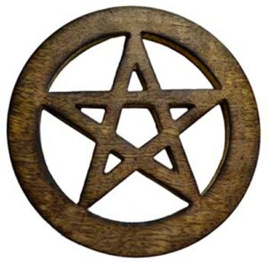 azuregreen pentagram altar tile 4" (brown) (brown) (black) (brown)