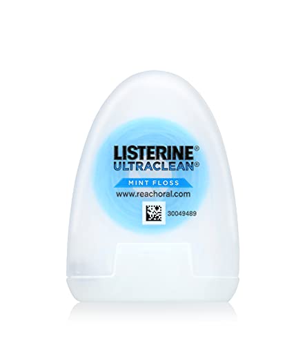 Listerine Ultraclean Waxed Mint Dental Floss Bundle | Effective Plaque Removal, Teeth & Gum Protection | Shred-Resistant , PFAS FREE | 30 Yards, 6 Pack ( Packaging may vary )