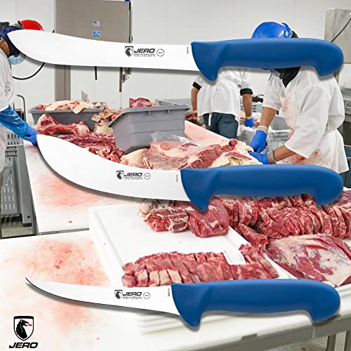 Jero 3 Piece Pro Butcher Meat Processing Set - Butcher Knife, Skinning Knife, and Boning Knife