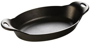 lodge hosd heat enhanced and seasoned cast iron, 36-ounce oval serving dish, 36 ounce, black