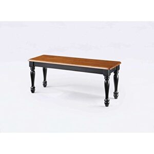 Better Homes and Gardens Autumn Lane Farmhouse Bench, Black and Oak