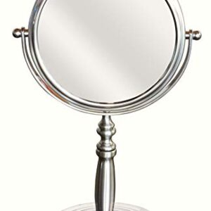 DecoBros 6-Inch Tabletop Two-Sided Swivel Vanity Mirror with 8X Magnification, Nickel