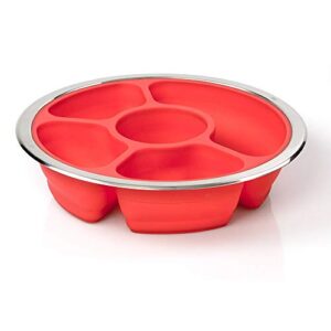 Good Cooking Appetizer Serving Fruit/Veggie Tray and Collapsible Party Platter with Lid - Easy to Clean, Portable, BPA Free, and Dishwasher Safe