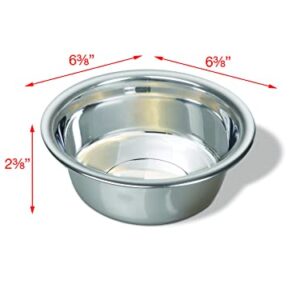 Van Ness Pets Medium Lightweight Stainless Steel Dog Bowl, 32 OZ Food And Water Dish, Natural