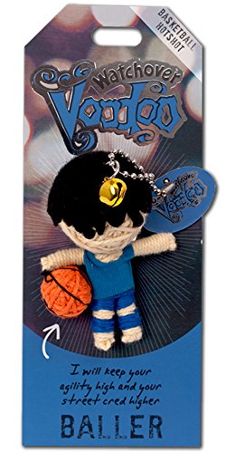 Watchover Voodoo - String Voodoo Doll Keychain – Novelty Voodoo Doll for Bag, Luggage or Car Mirror - Baller Voodoo Keychain, 5 inches