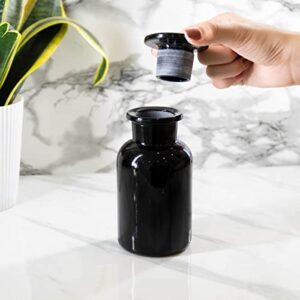 Infinity Jars 250 ml Black Ultraviolet All Glass Refillable Empty Apothecary Jar