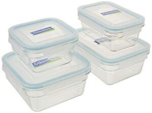 glasslock 2 rectangle and 2 square assorted oven safe container set, 4-piece