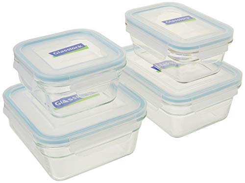 Glasslock 2 Rectangle and 2 Square Assorted Oven Safe Container Set, 4-Piece